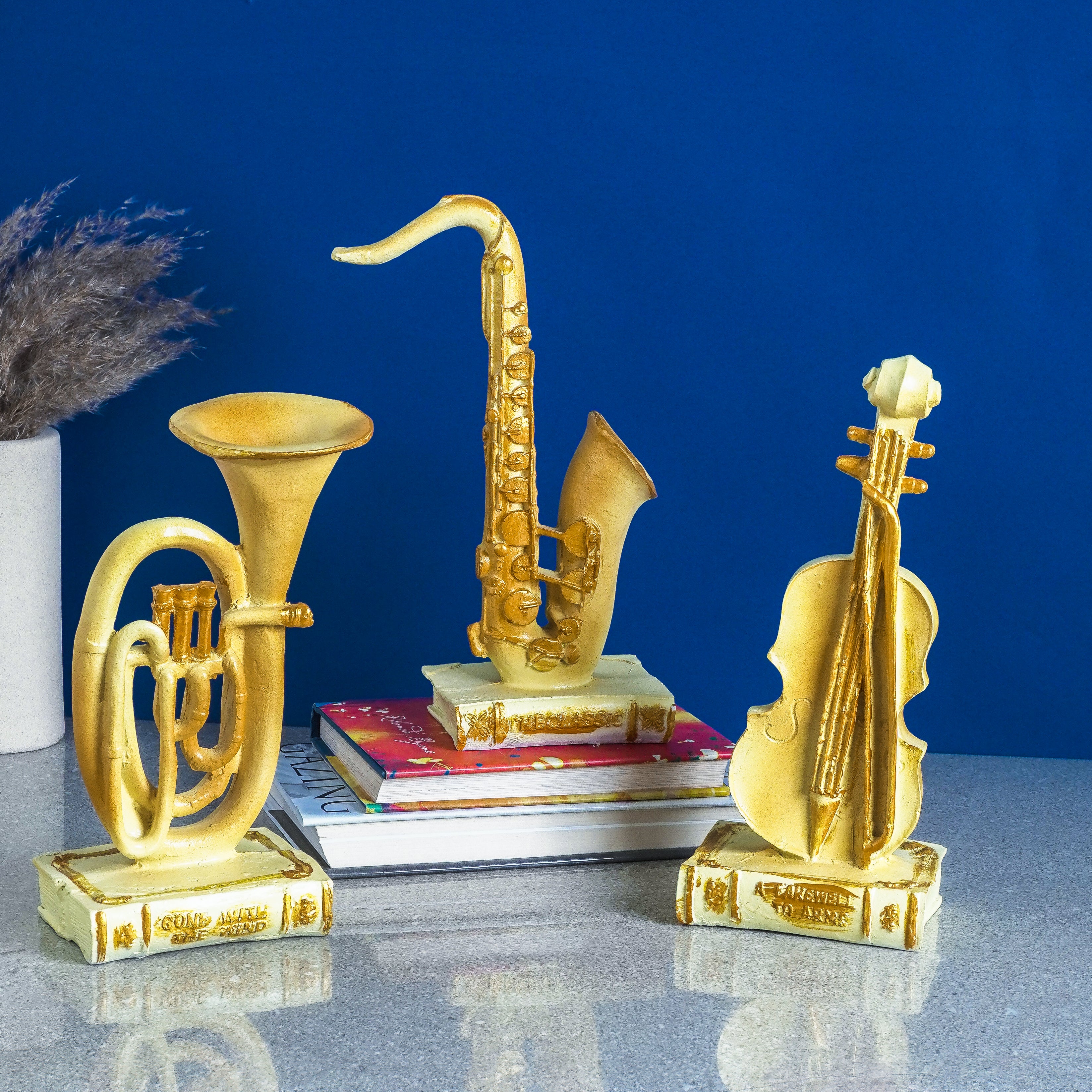 Musical Instruments Table Decor- Set Of 3 – The Decor Mart