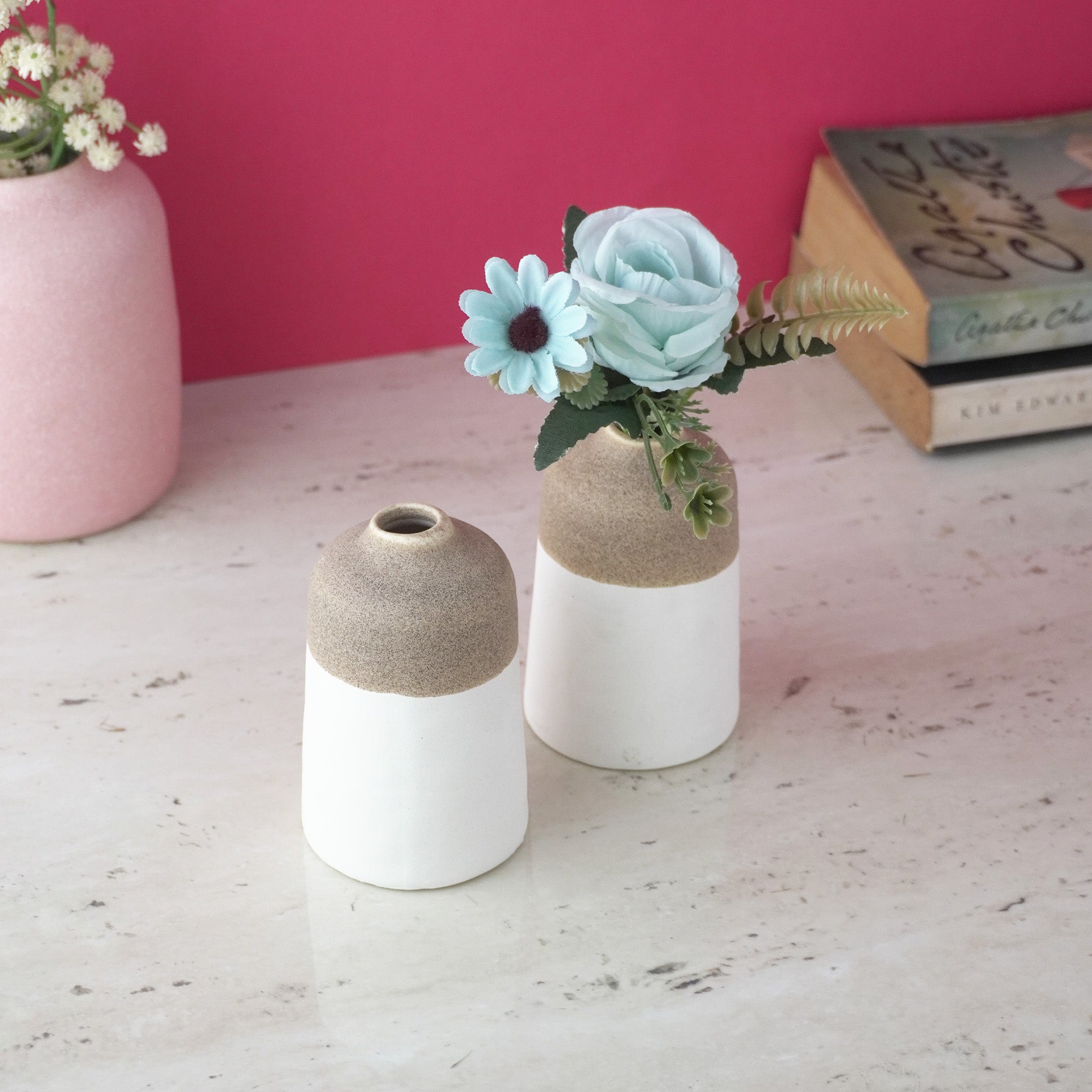 Modern Two- Tone Ceramic Vase- Set of 2 – The Decor Mart