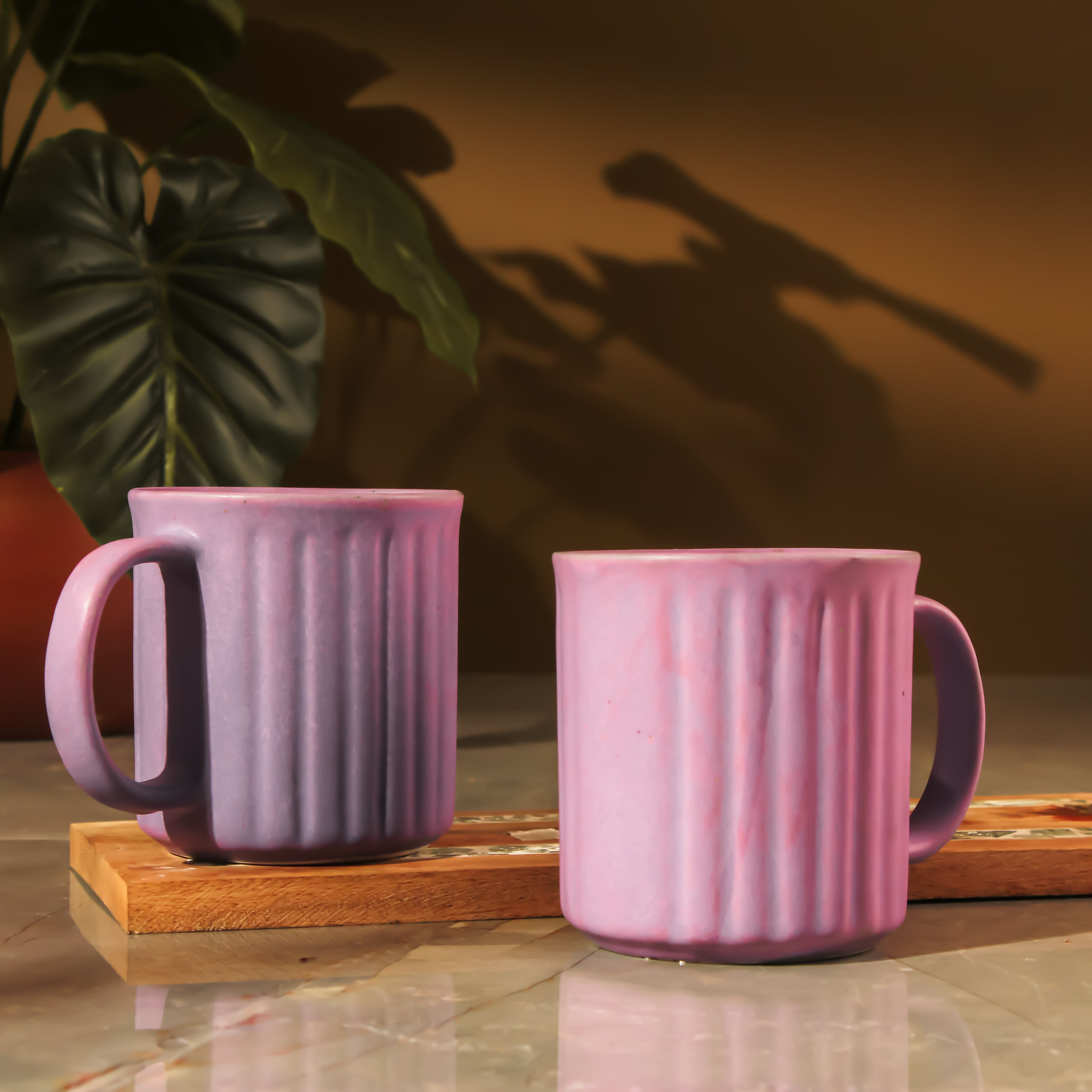 Lilac Striped Ceramic Coffee Mug – The Decor Mart