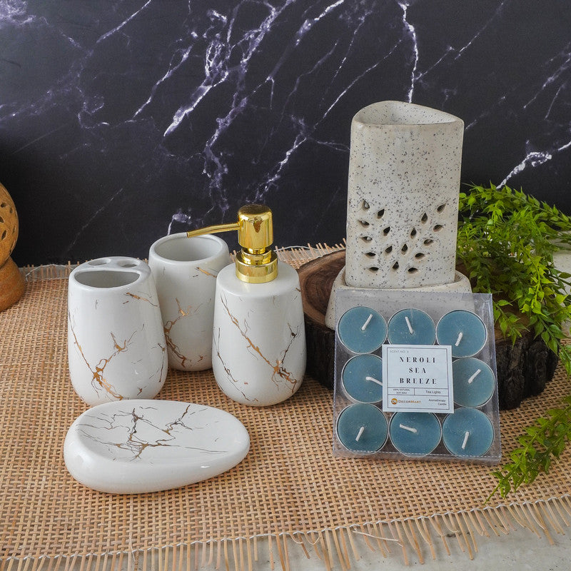 Blissful Bath Set #1 (4 Pc. Bath Set + Diffuser + 9 Tea Lights) – The ...