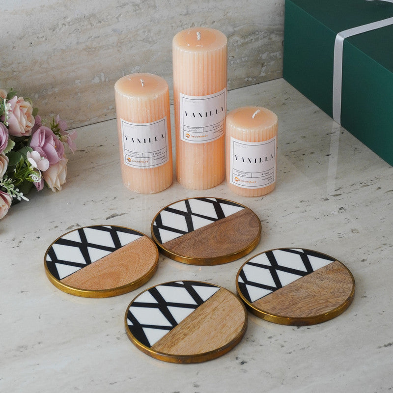 Coastin' Candle Set (4 Coasters + Scented Candle Towers) – The Decor Mart