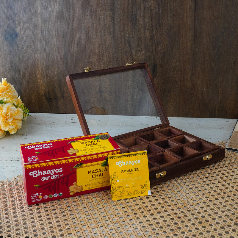 Spicy Delight Set (Spice Box + Chaayos Tea Bags (x25) + Country Bean C ...