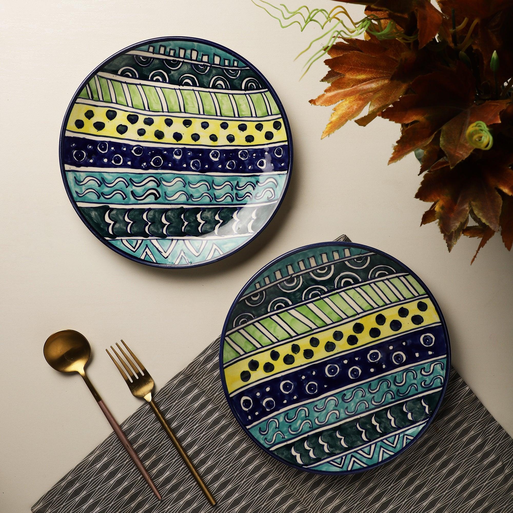 Stripped Rain Dinner Plate - Set of 2 – The Decor Mart