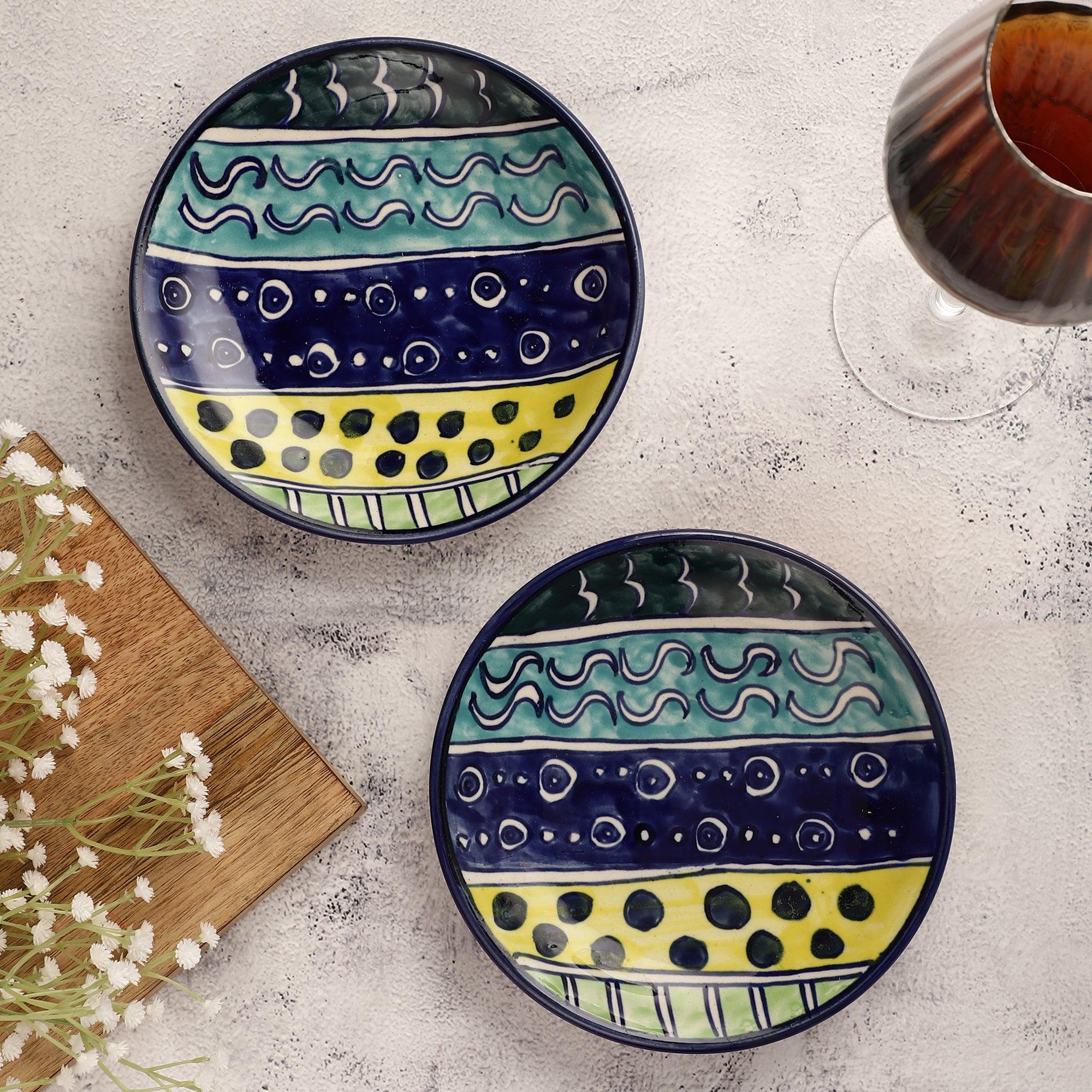 Stripped Rain Quarter Plate - Set of 2 – The Decor Mart