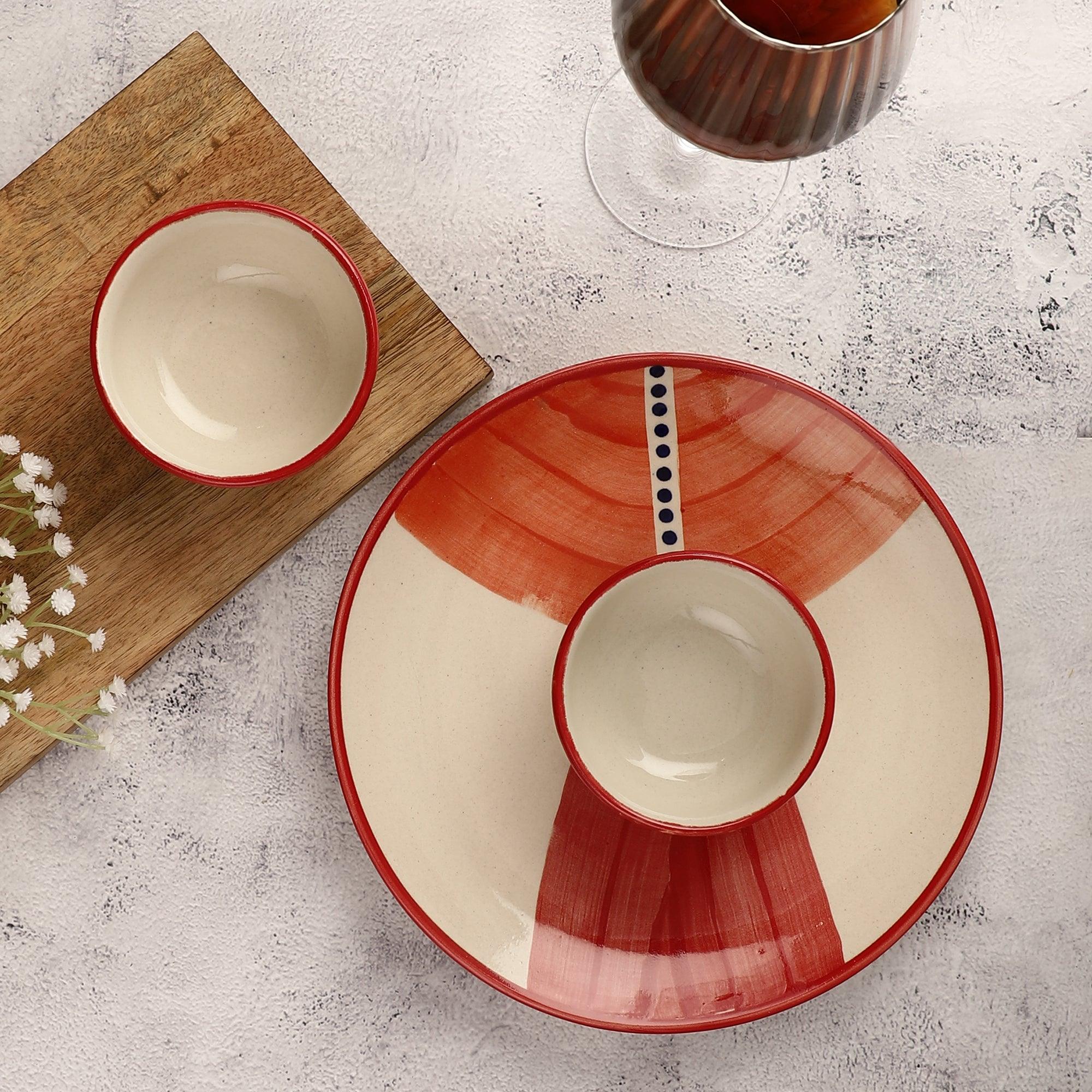 Red Impressions Dinner plate with Bowls – The Decor Mart