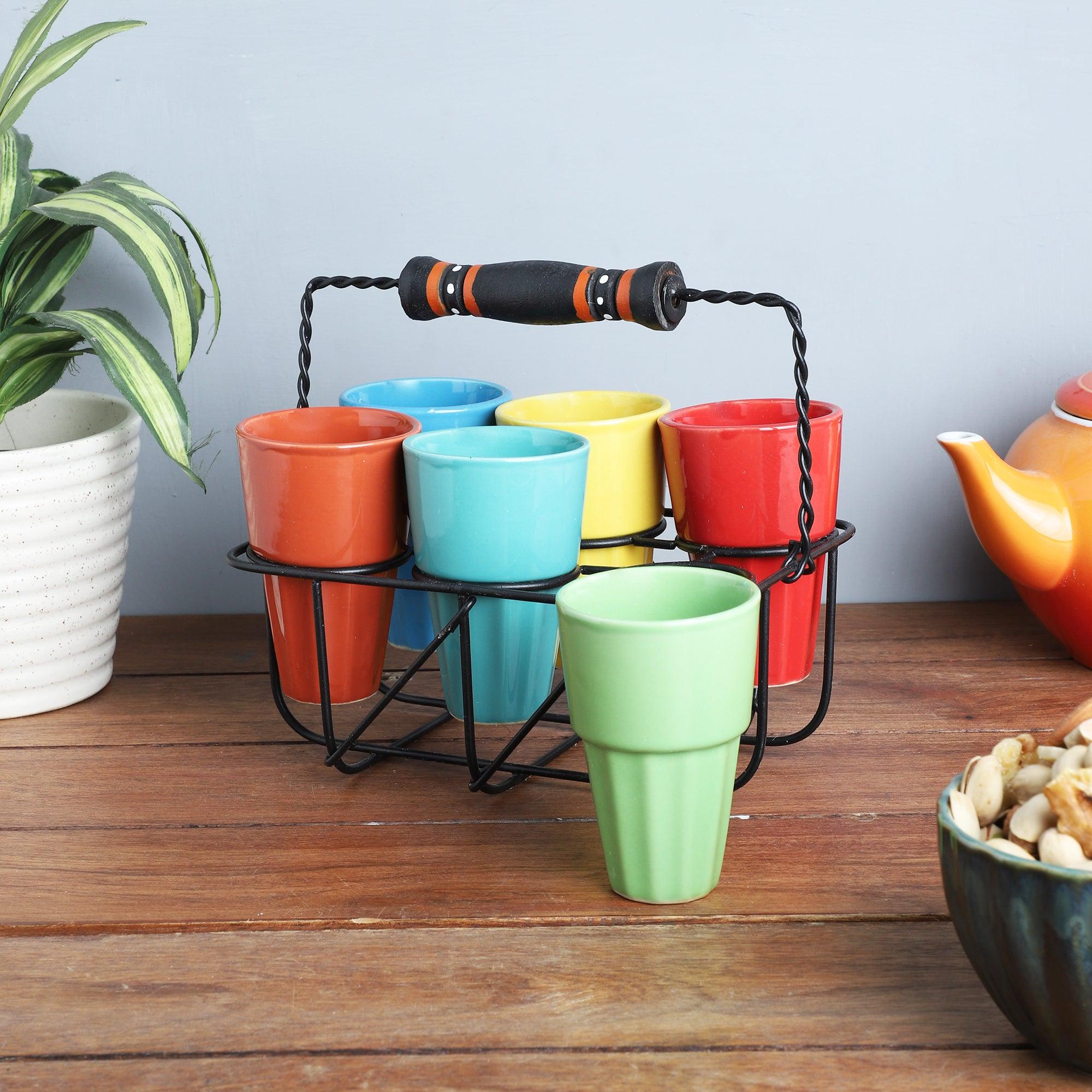Ceramic Cutting Chai Glass- Set of 6 – The Decor Mart