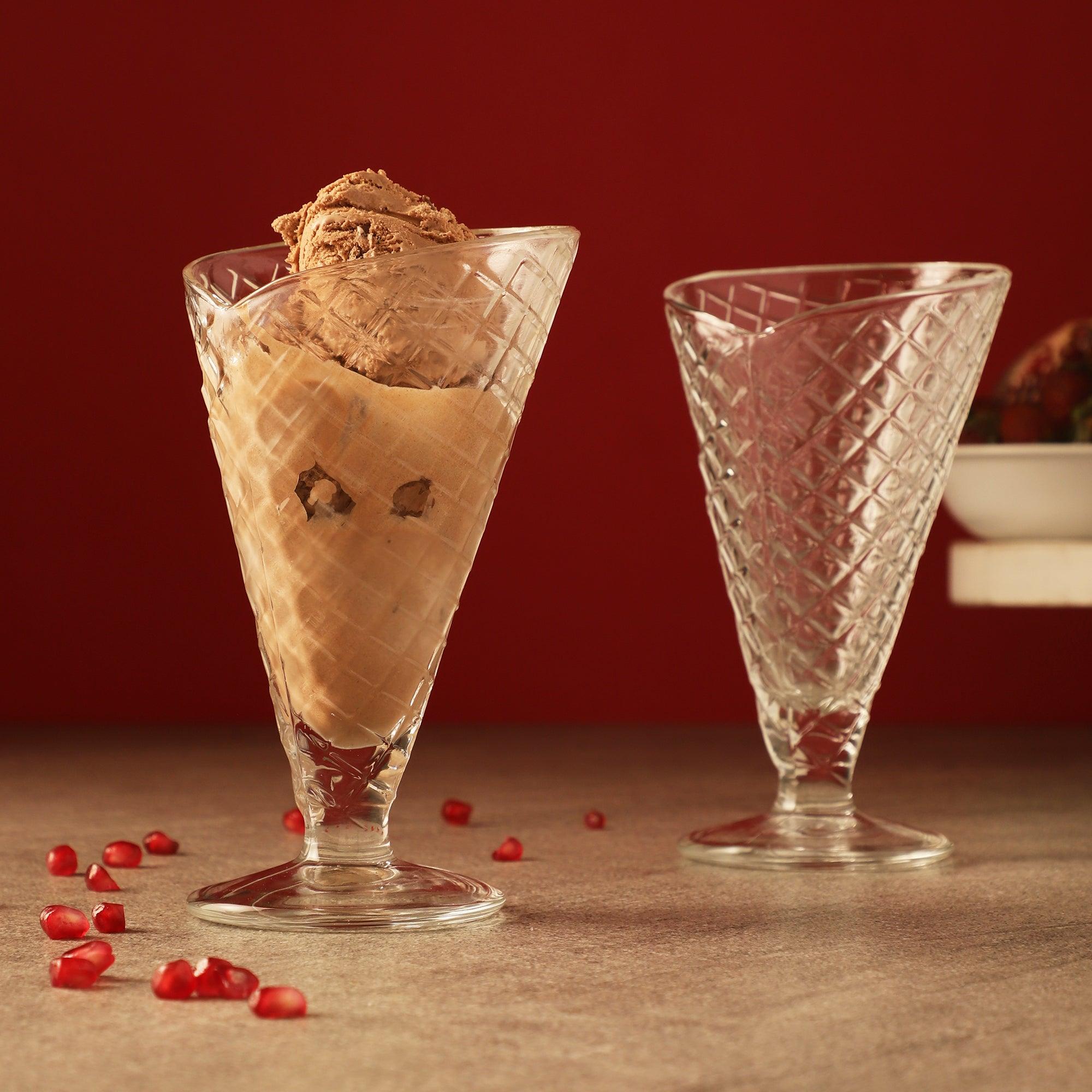 Glass Gelato Icecream Cup- Set Of 2 – The Decor Mart