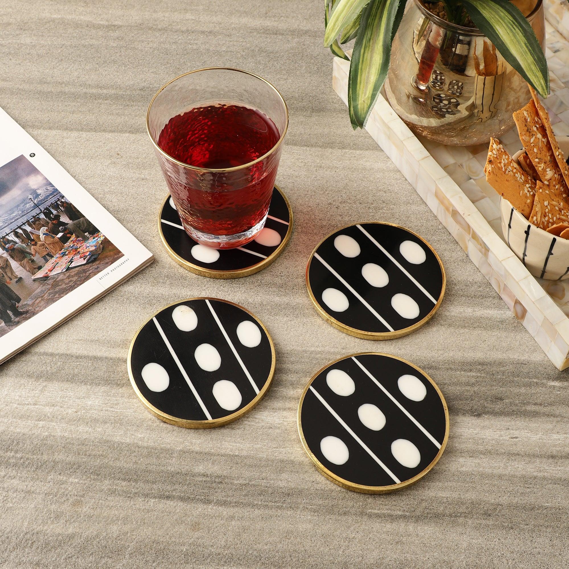 Inlay Coaster - Black (Set of 4) – The Decor Mart