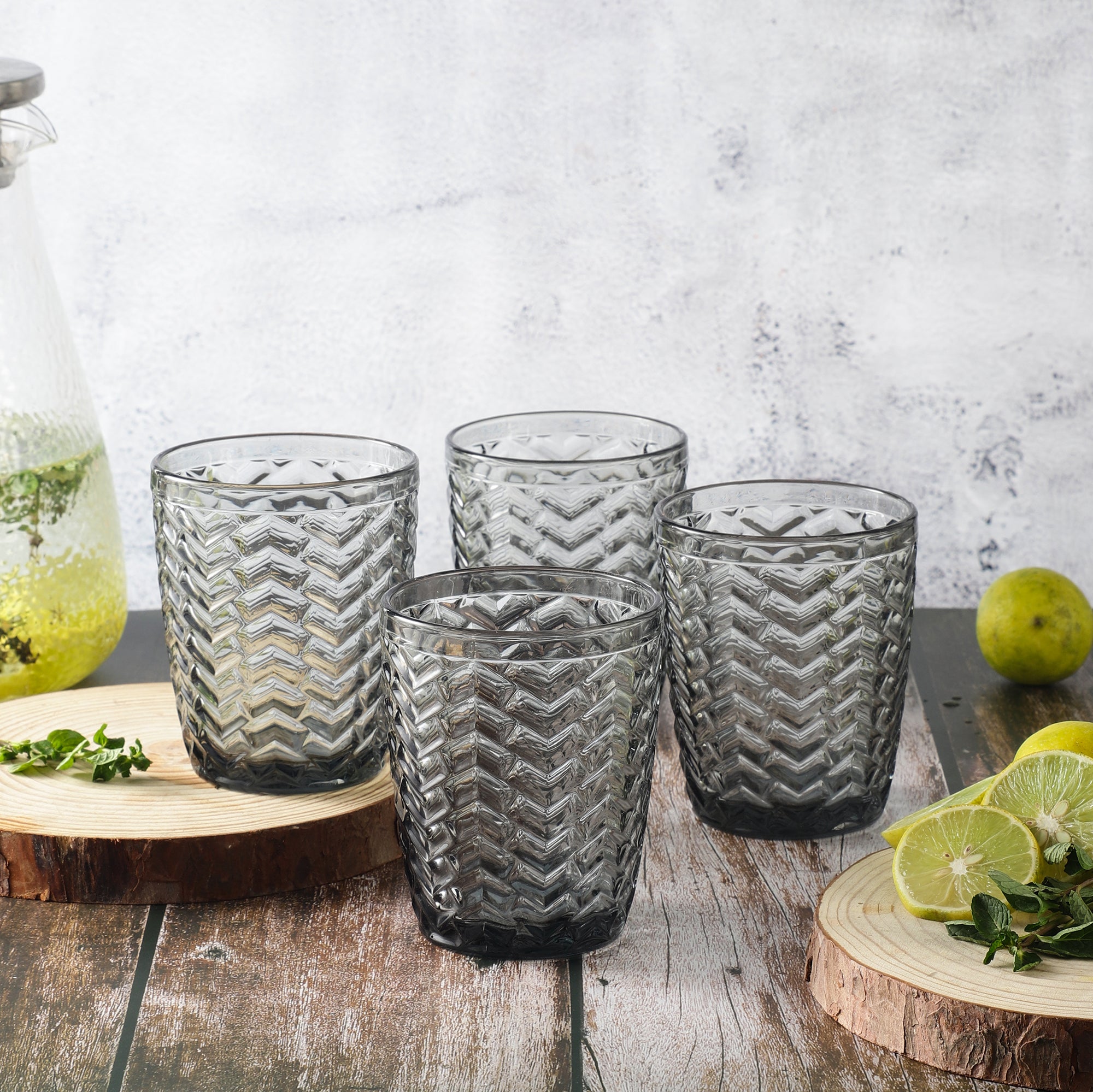 Chevron Glass- Grey – The Decor Mart