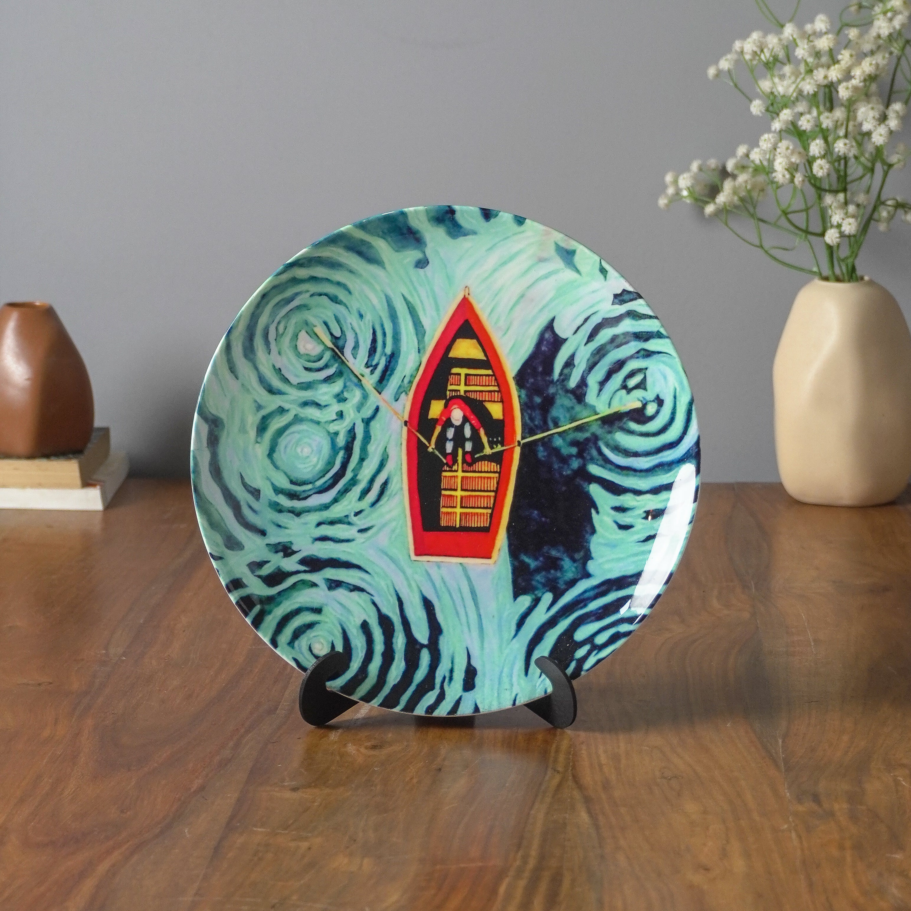 Swirly Lake Boat Wall Plate – The Decor Mart