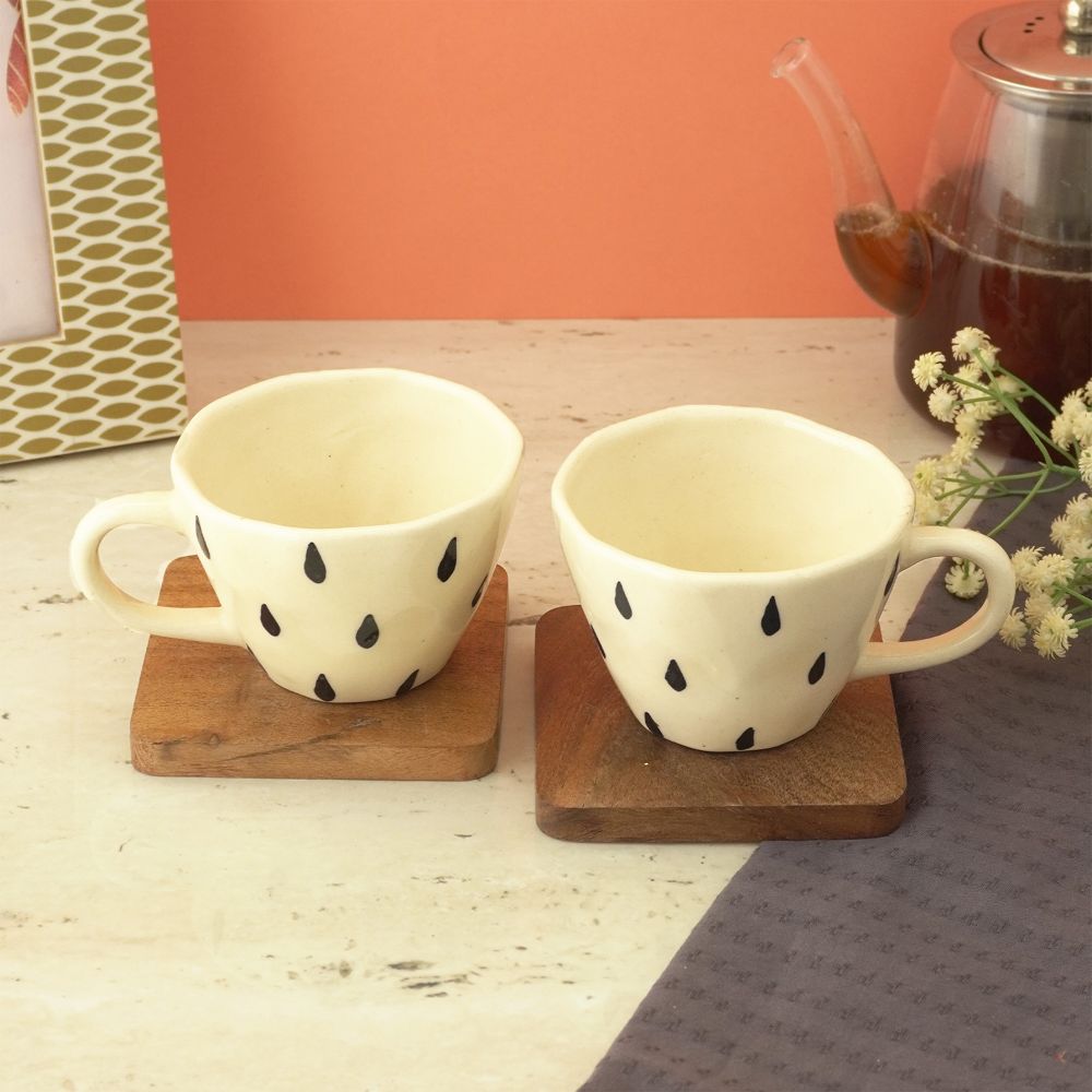 Ceramic Bohemic BW Cups- Set of 2 – The Decor Mart